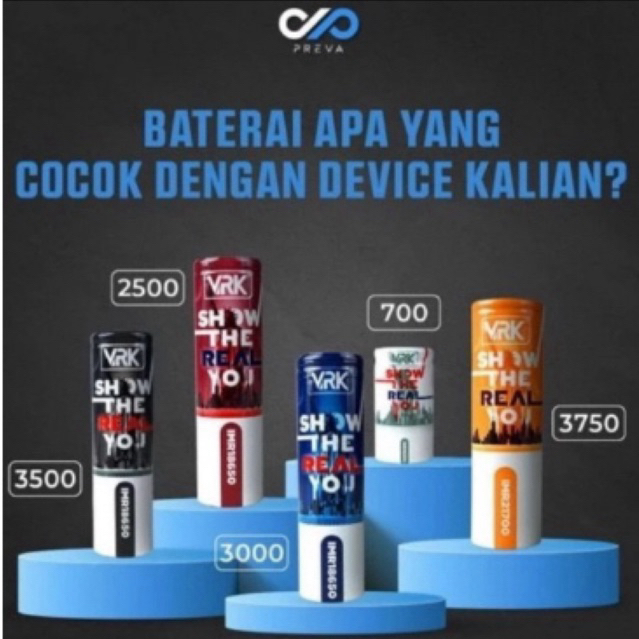 Jual BATERAI VRK MERAH BIRU HITAM KUNING PVR 18650 & 21700 | Shopee ...