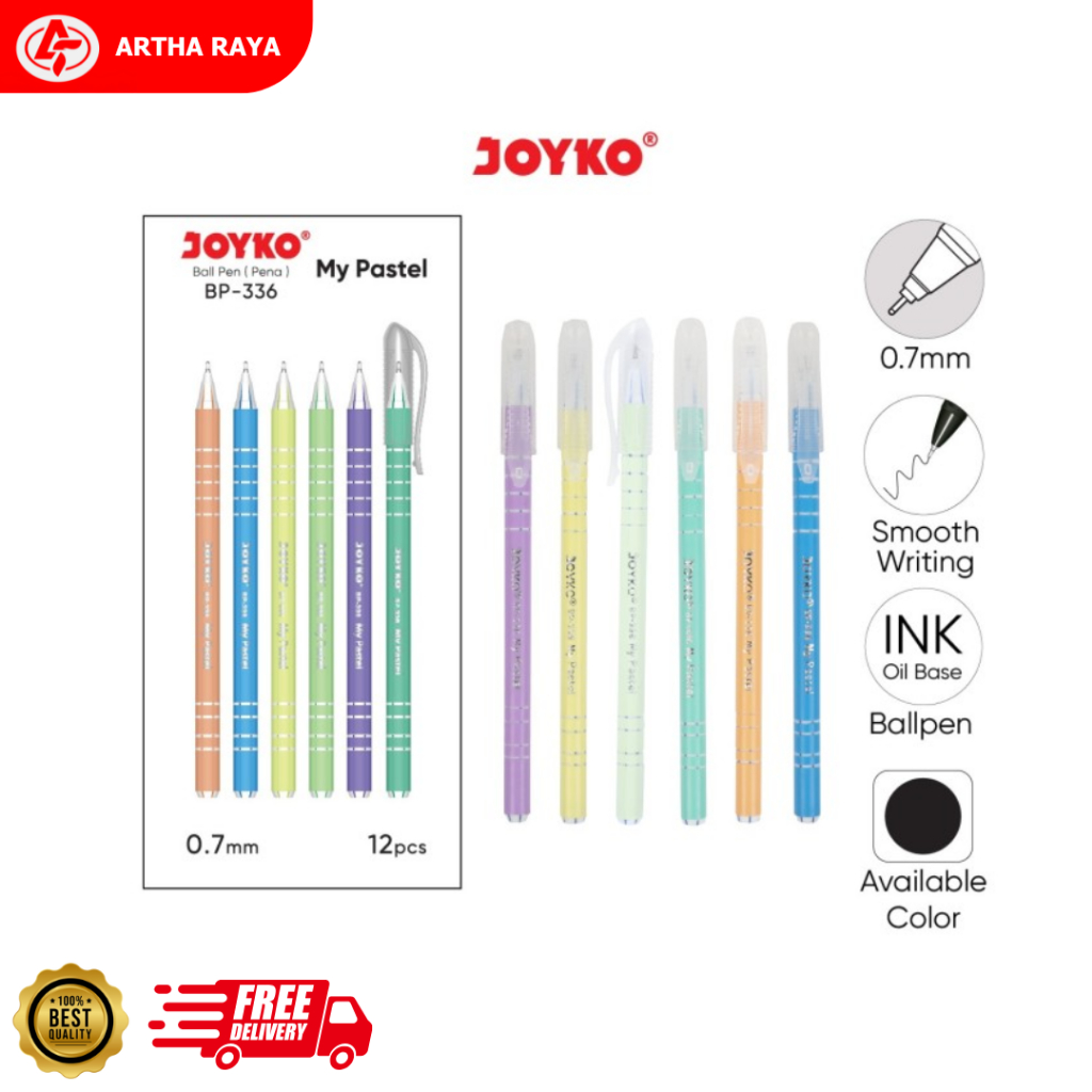 Jual Ball Pen Pulpen Pena Joyko BP-336 My Pastel 0.7 mm 1 Box 12 Pcs | Shopee Indonesia