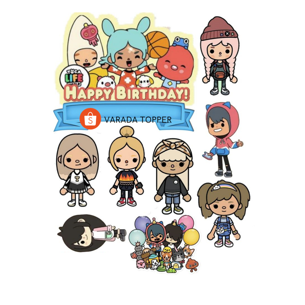 Jual TOCA LIFE WORLD/Topper Birthday Toca Boca Free Custom Nama/Hiasan ...