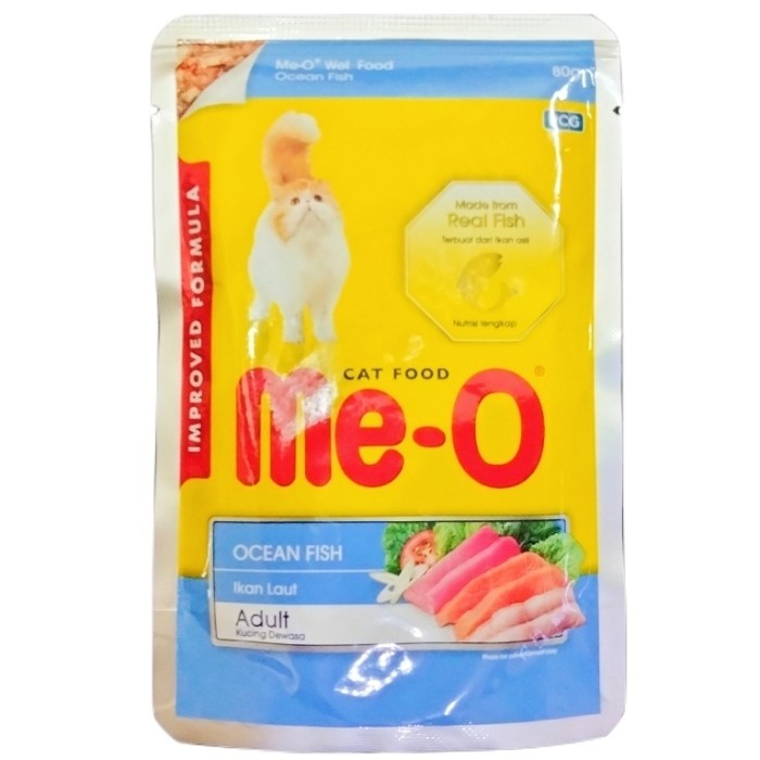 Jual PCG Me-O Pouch Cat Food Ocean 80gr (12PCS/1 BOX) | Shopee Indonesia