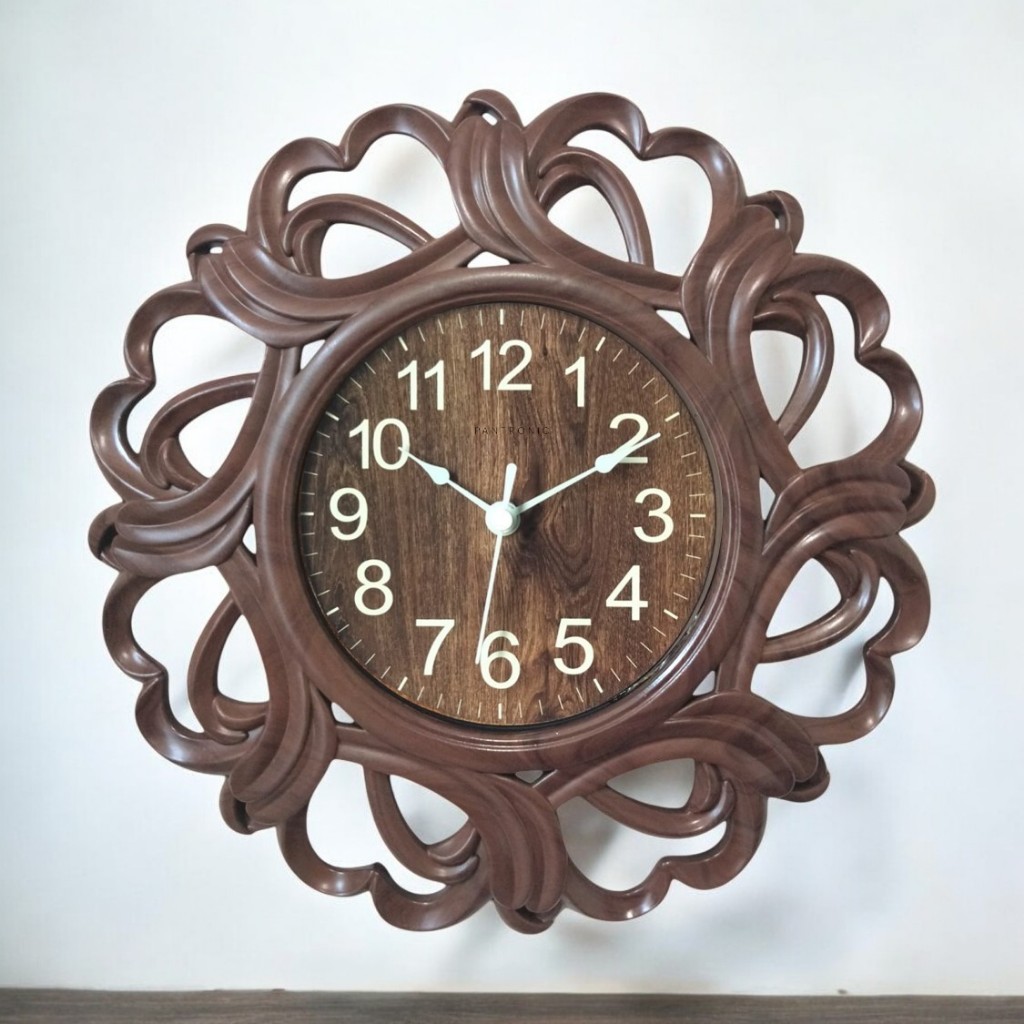 Jual Pantronic Jam Dinding Aesthetic Motif Kayu Gaya Klasik Bentuk ...
