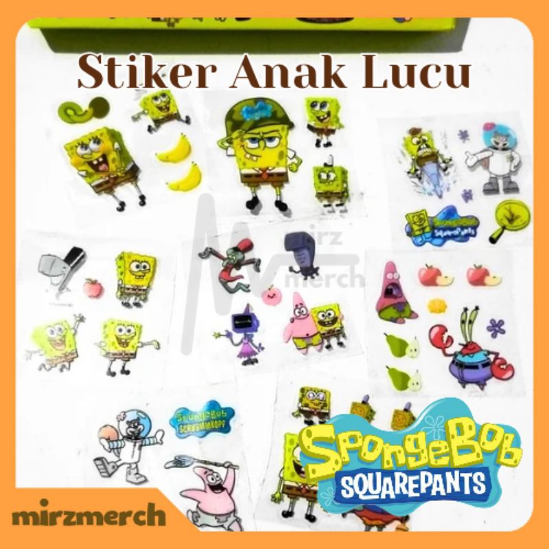 Jual Sticker Anak Karakter SpongeBob Patrick Lucu Korea Aesthetic Ecer ...