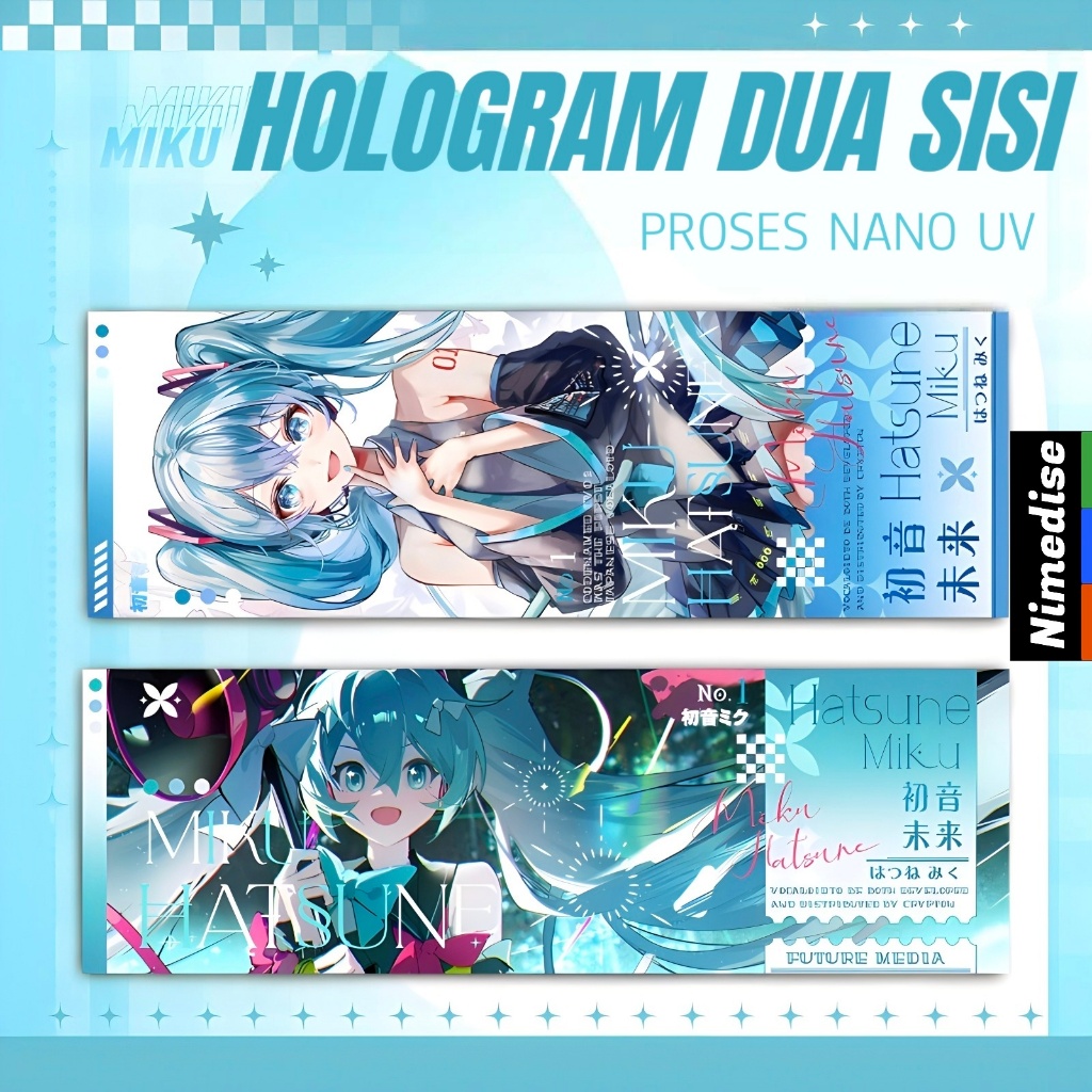 Jual Hatsune Miku Hologram UV Laser Ticket Double Sided - Anime Manga ...