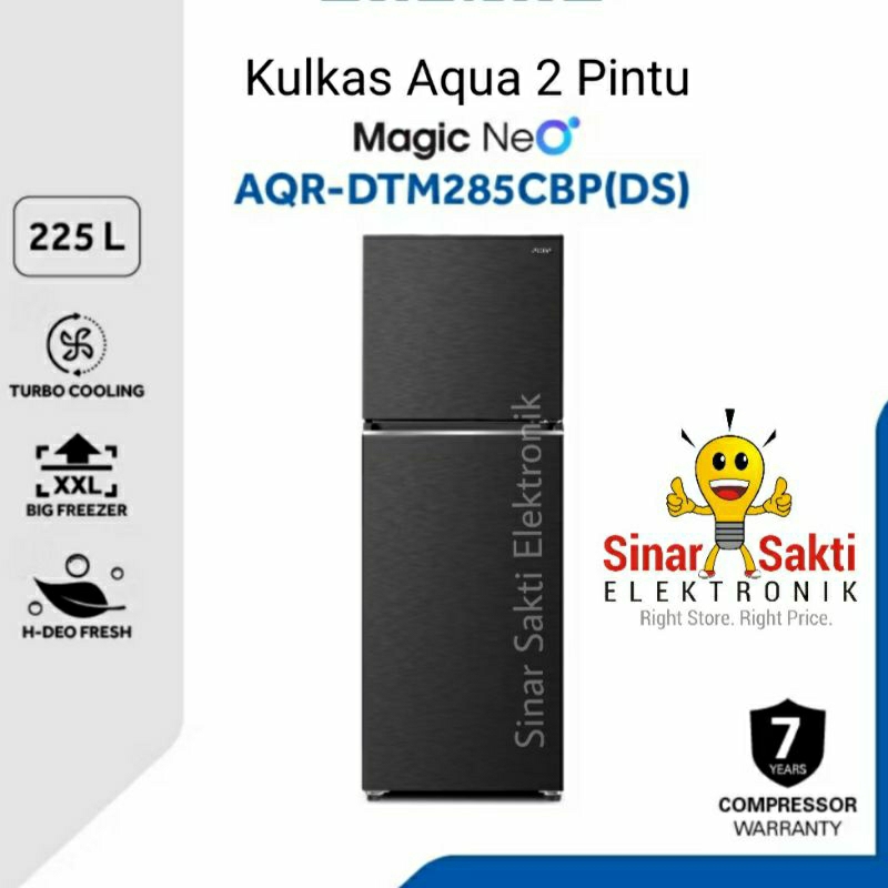 Jual Aqua Kulkas 2 Pintu AQR DTM 285 CB 225L 225 Liter AQR DTM285CBP / AQRDTM285CBP / AQR ...