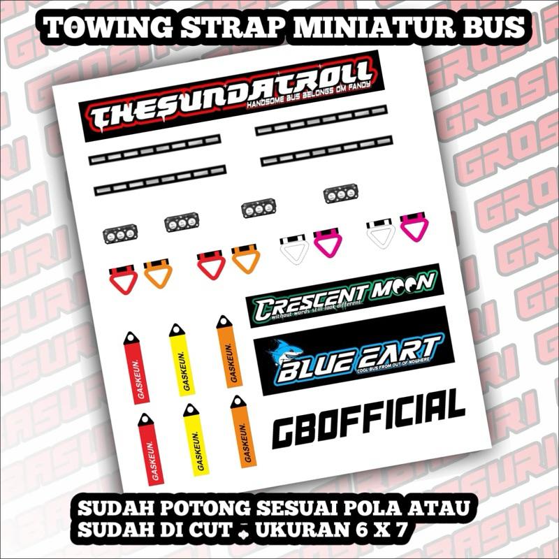 Jual STIKER MINIATUR BASURI TOWING STRAP VARIASI ANTI AIR TAHAN PANAS ...