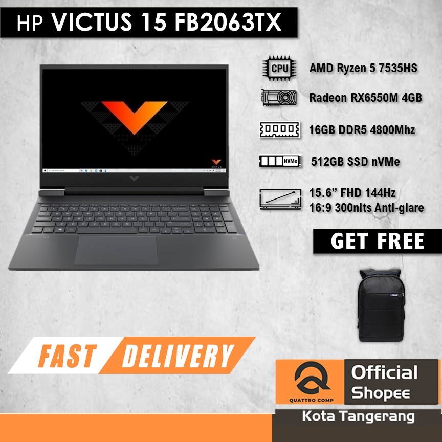 Jual HP VICTUS 15 RYZEN 5 7535HS RX6550M 4GB/ 16GB 512GB W11 15.6FHD ...