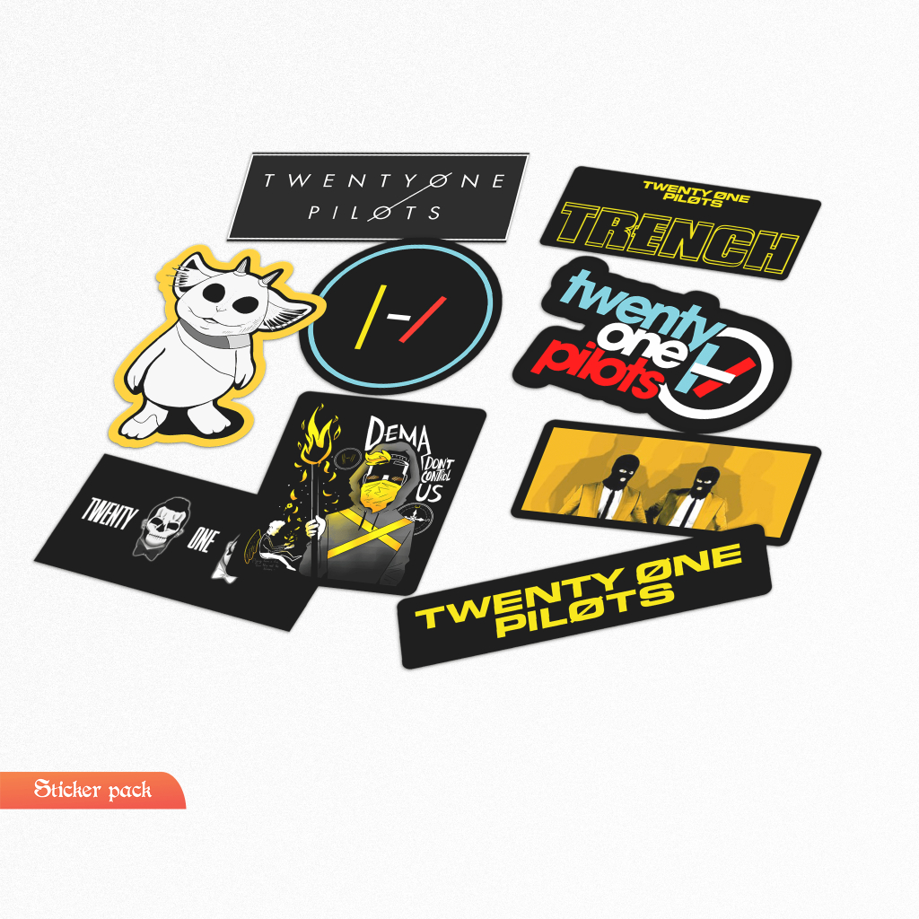 Jual Stiker Band Twenty One Pilots Large Size Sticker Pack 9 pcs Laptop ...