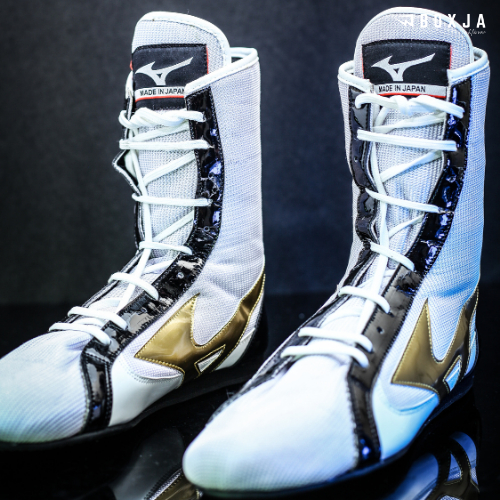 Jual Sepatu Tinju Boxing Shoes Mizuno ( White Black Gold ) | Shopee ...