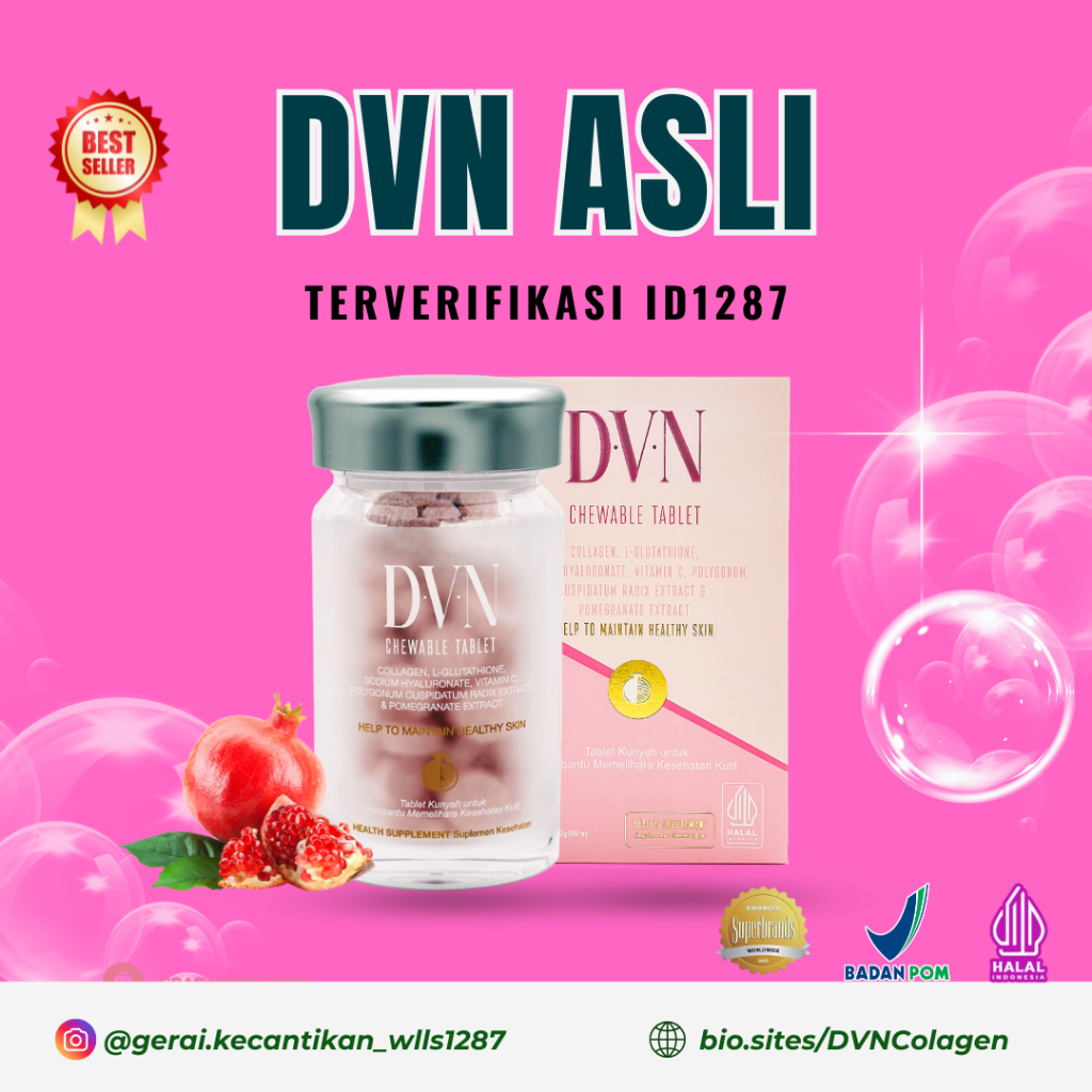 Jual DVN Collagen 100% Original Isi 60 Butir Resmi I1287 | Shopee Indonesia
