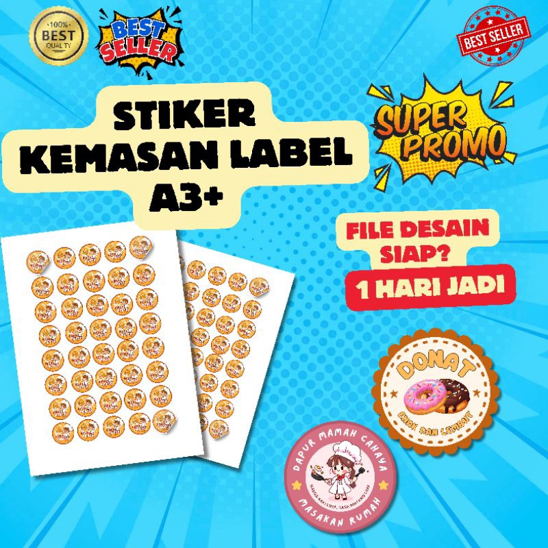 Jual sticker kemasan custom cutting / sticker label kemasan / STIKER A3 ...