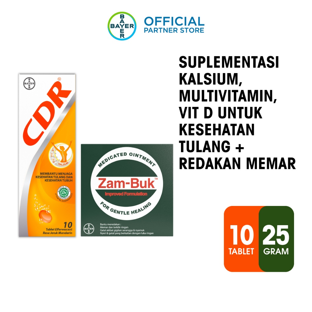 Jual CDR Suplemen Kalsium Vitamin C, D, dan B6 10 Tablet & Zambuk Obat ...