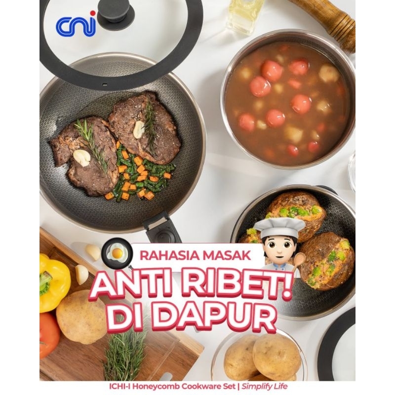 Jual Alat Masak Ichi-I Honeycomb Cookware Set Menggoreng, Menumis ...