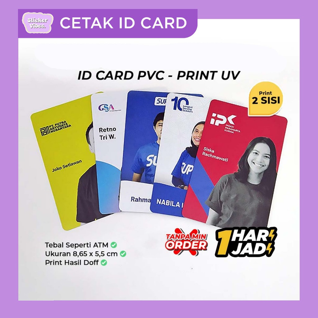 Jual Cetak ID Card PVC Premium Kartu Member | Cetak Kartu Anggota Pelajar | Cetak Member Card ...