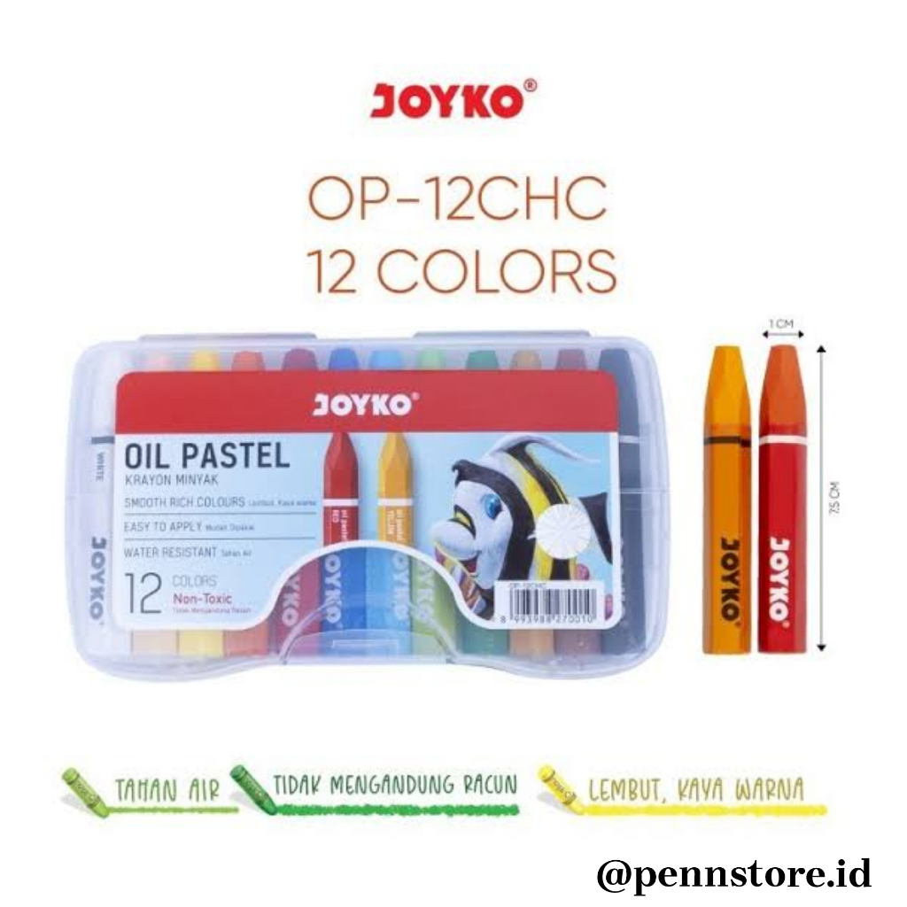 Jual (Set) Joyko Krayon 12 Warna OP-12 CHC Oil Pastel 12 colors ...
