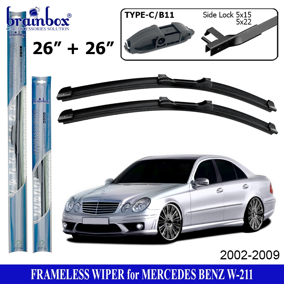 Jual Brainbox Frameless Wiper Mobil Mercedes Benz W-211 Wiper Blade ...