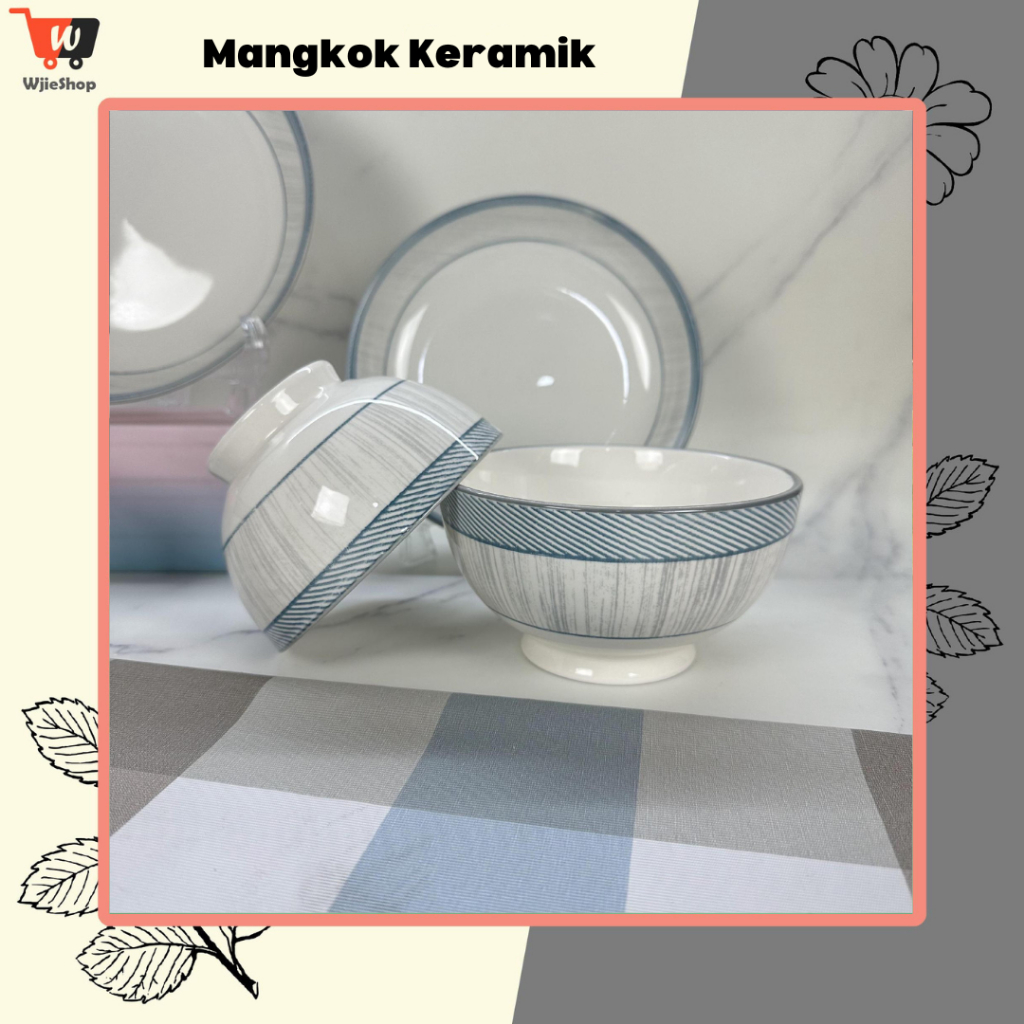 Jual Mangkok Keramik Aesthetic Tahan Panas Mangkok Mie Mangkok Bakso ...