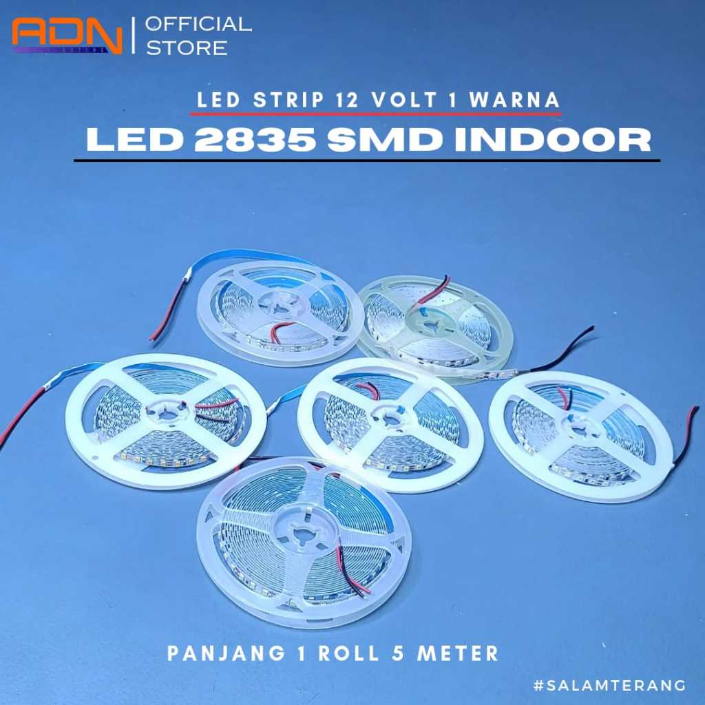 Jual LAMPU LED STRIP ROLL 5MM 5 METER 12V INDOOR IP44 PADAT 600 LED ...