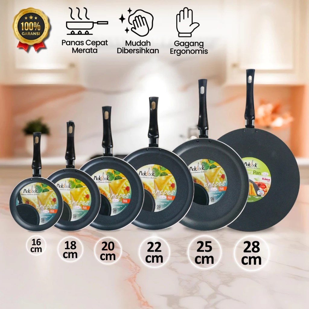 Jual Makcook Wajan Crepes Teflon Kulit Risol Crepes Penggorengan Anti ...