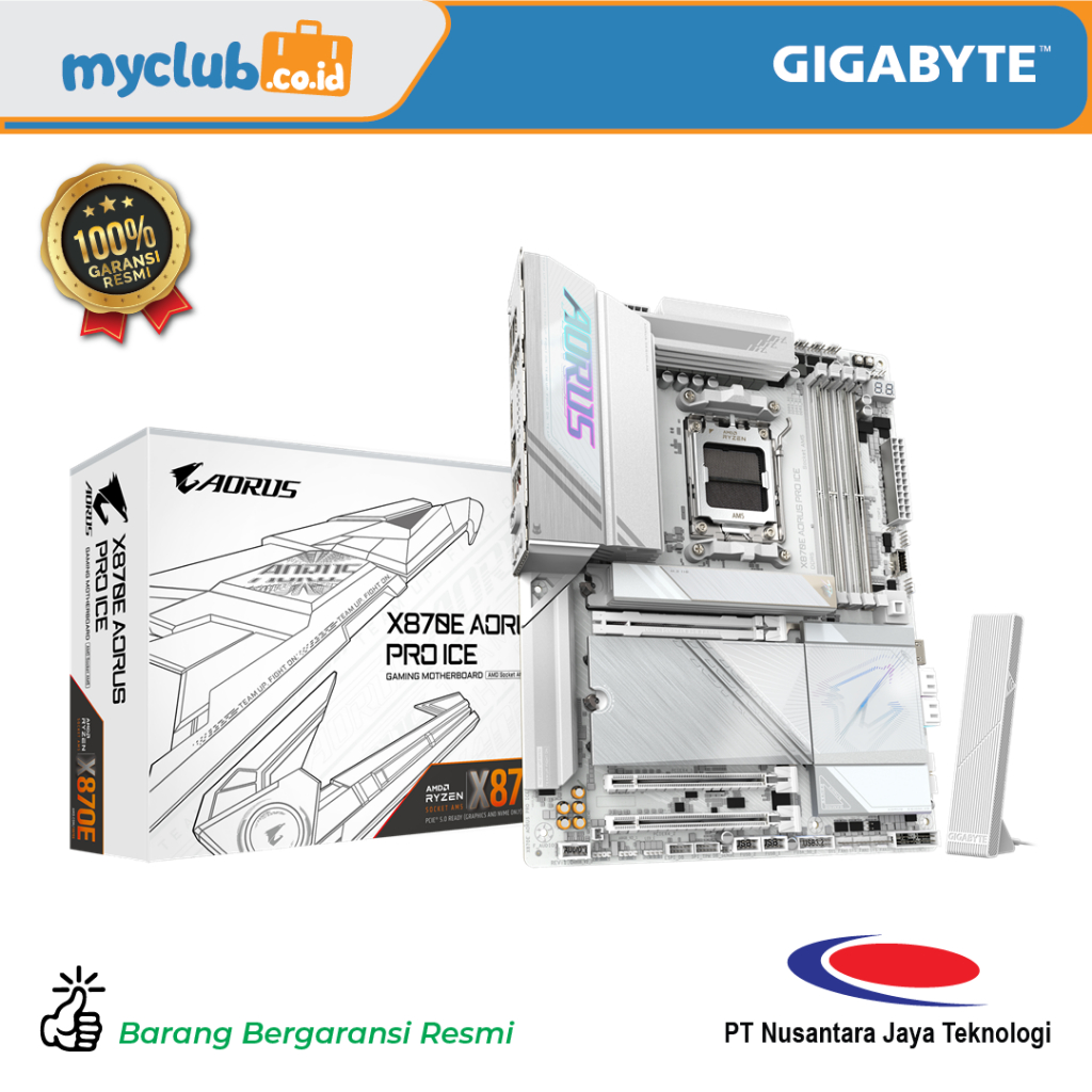 Jual Gigabyte Motherboard AMD X870E Aorus Pro Ice Socket AM5 4 x DDR5 ...