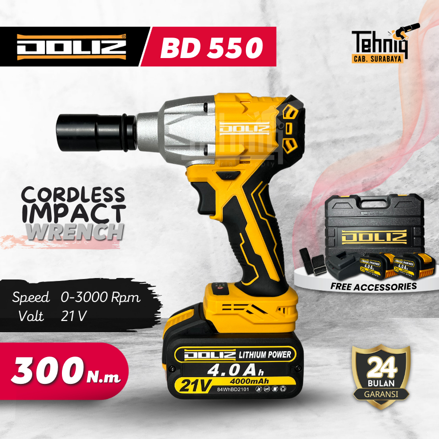 Jual MESIN PEMBUKA BAUT CORDLESS IMPACT WRENCH DOLIZ BD550 BRUSHLESS | Shopee Indonesia
