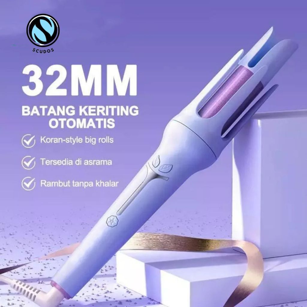 Jual SCUDOS Catokan Rambut Ceramics 32mm Catokan Curly Otomatis Curly Rambut Curling Iron Ion ...