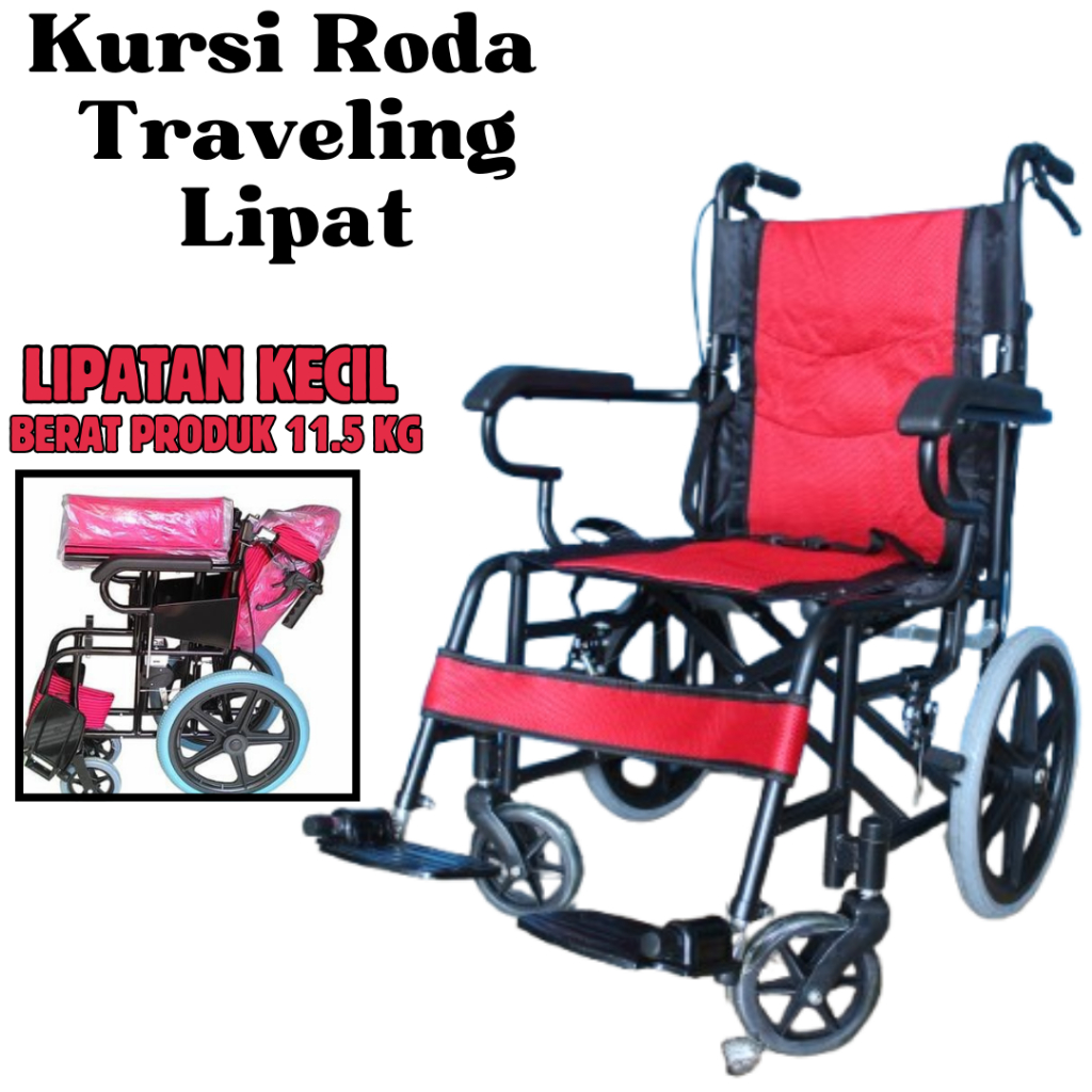 Jual Kursi Roda Traveling Lipat Jalan Jalan Lipat Ringan Kecil Umroh ...