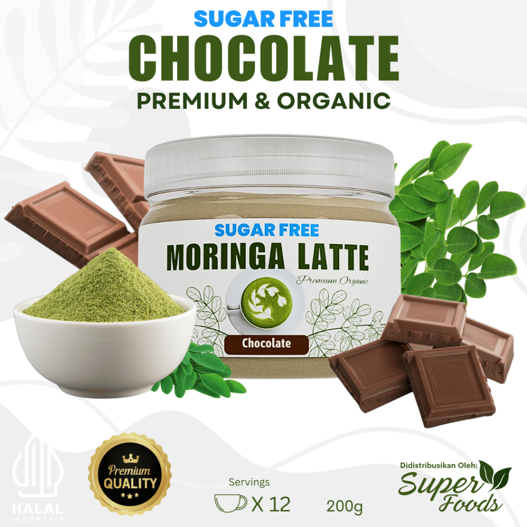 Jual Moringa Latte Sugar-Free SuperFoods [CHOCOLATE] 200g (kelor ...