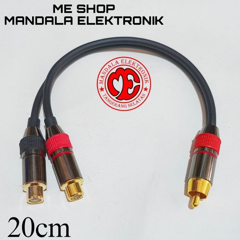 Jual kabel audio rca cabang jumper 2 rca female to 1 rca male 20cm ...