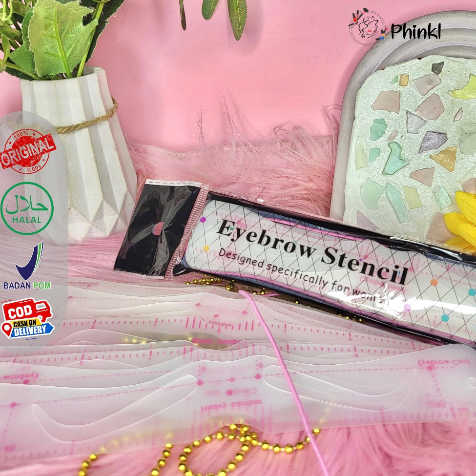 Jual `ღ´ PHINKL `ღ´ Cetakan Alis Isi 12 Lembar + Tali - Bentuk Alis ...