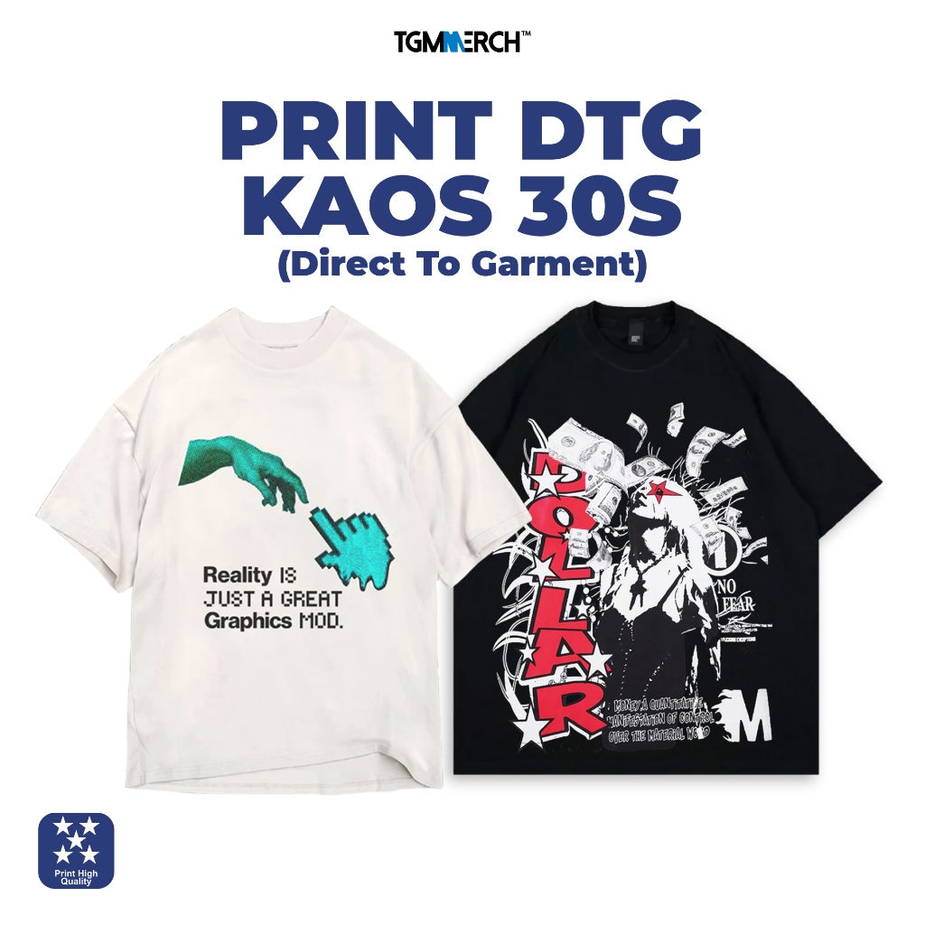 Jual TGM MERCH - Cetak Kaos Custom Sablon DTG | satuan | Combed 30s ...