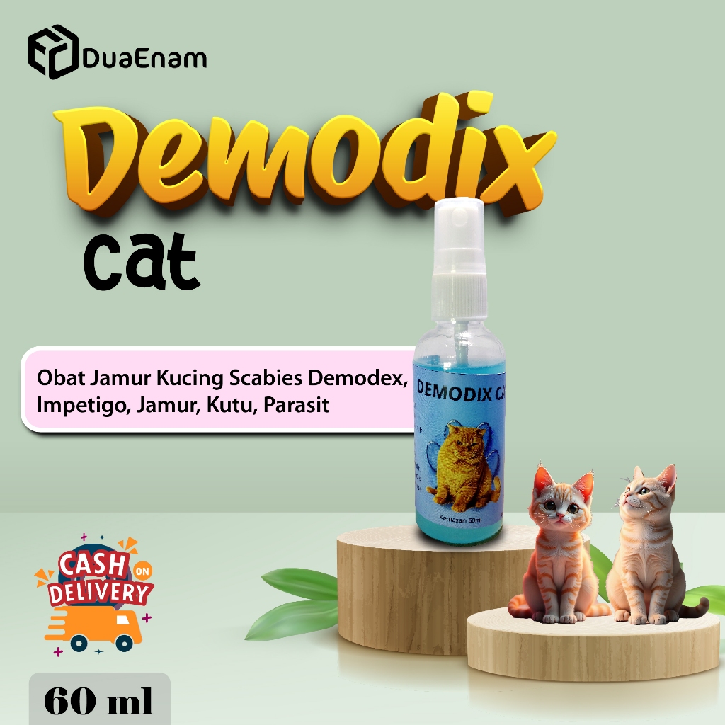 Jual DUAENAM DEMODIX SPRAY 60ml OBAT JAMUR KUCING, LUKA, SCABIES ...