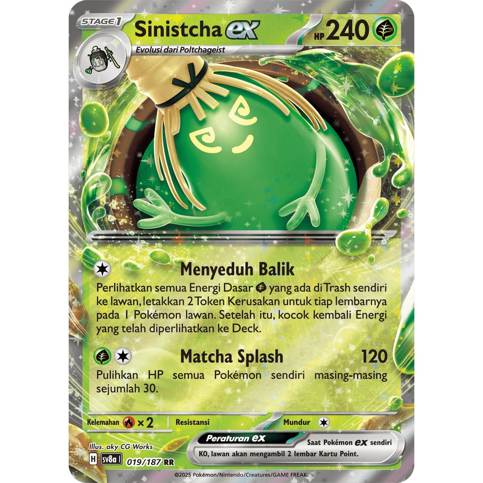 Jual Pokemon TCG Indonesia sv8a Sinistcha ex 019/187 RR | Shopee Indonesia