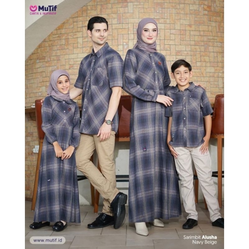 Jual SARIMBIT MUTIF 2025 ALUSHA NAVY BEIGE | Shopee Indonesia