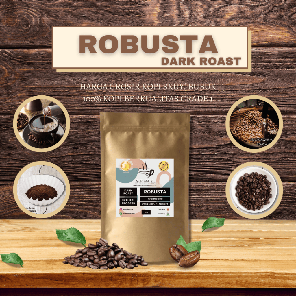 Jual Kopi Skuy! Java Robusta Dark - Kopi Bubuk Kemasan Kiloan 1Kg ...