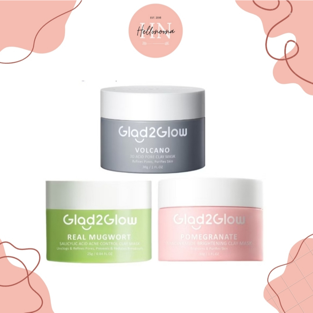 Jual GLAD2GLOW - Mugwort Acne Control | Volcano 3D Acid Pore | Pomegranate Niacinamide ...