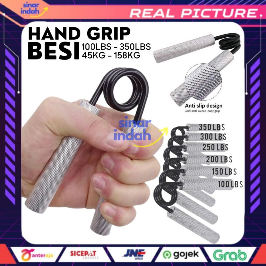 Jual Hand Grip Besi 150 - 350 LBS 45 - 158 KG Hand Gripper Gripper Besi ...