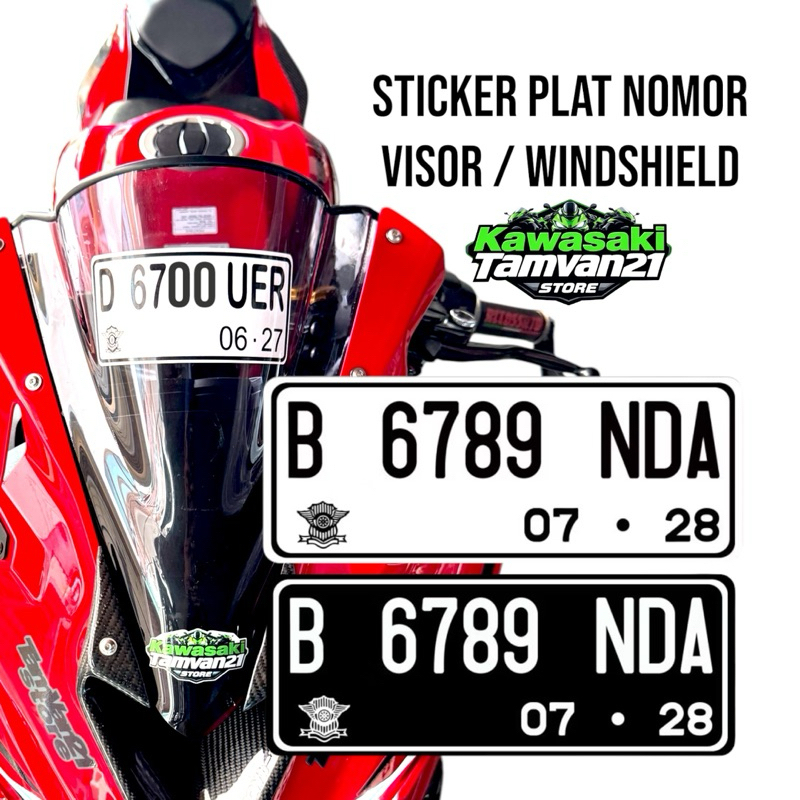 Jual STICKER PLAT NOMOR UNTUK VISOR / WINDSHIELD UNIVERSAL | Shopee ...