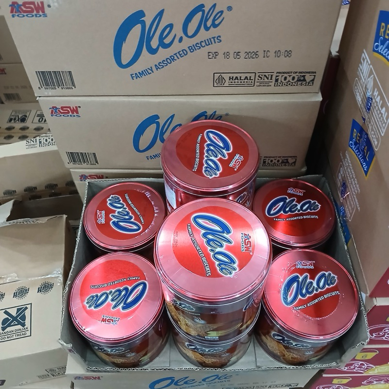 Jual Ole-Ole Biscuit Assorted Kaleng Kemasan 1 dus | Shopee Indonesia