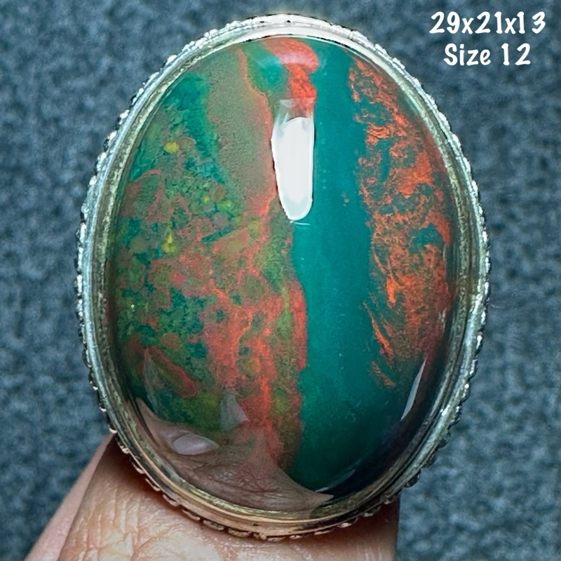 Jual Cincin Batu Akik Natural Bloodstone Nogosui Bercak Merah Jumbo ...