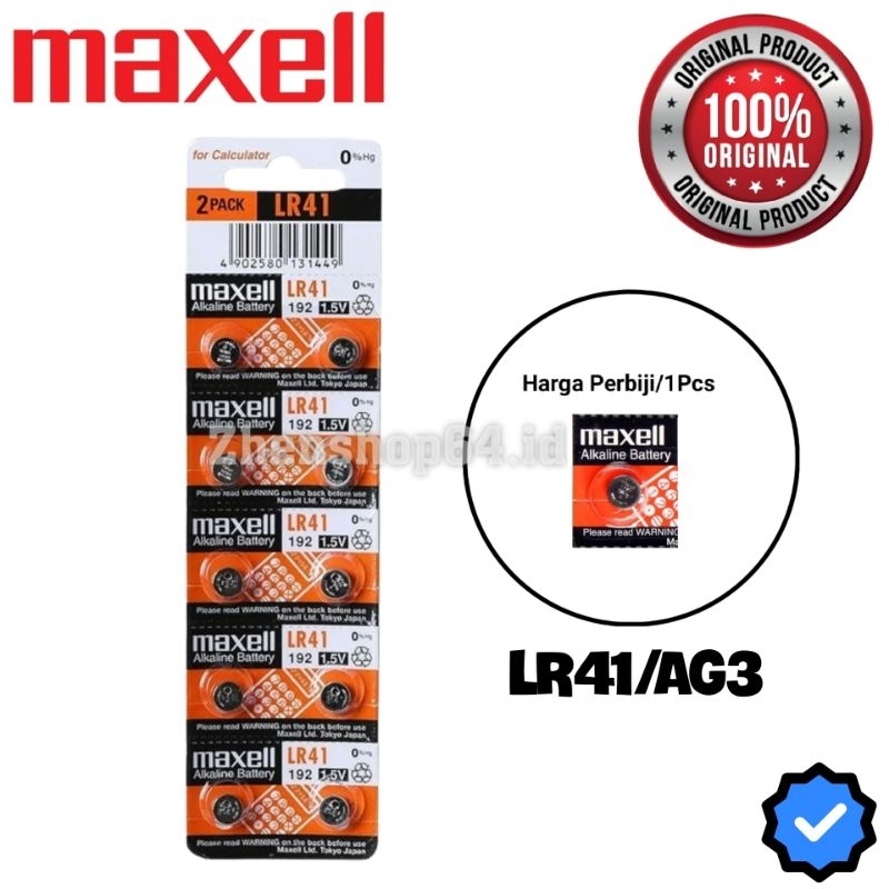Jual Baterai Kancing LR41/AG3 Maxell 1.5V Alkaline Original High Quality | Shopee Indonesia