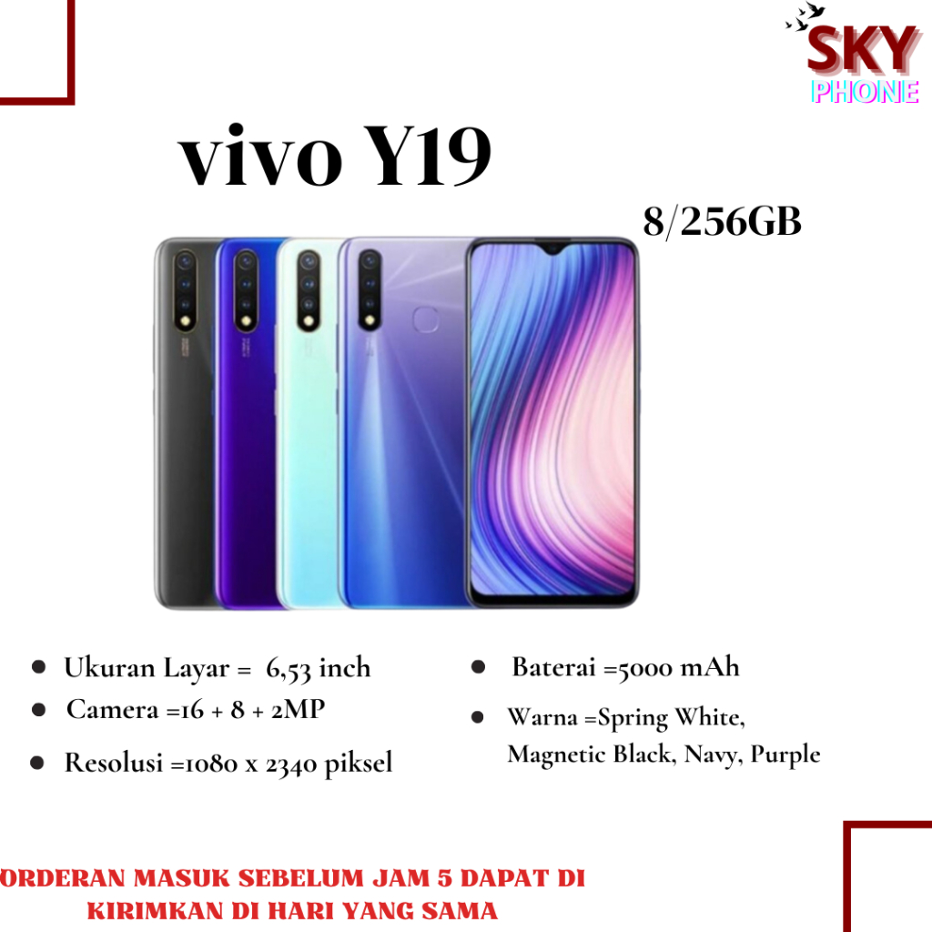 Jual VIVO Y19 RAM 8/256GB GARANSI TOKO 1THN | Shopee Indonesia