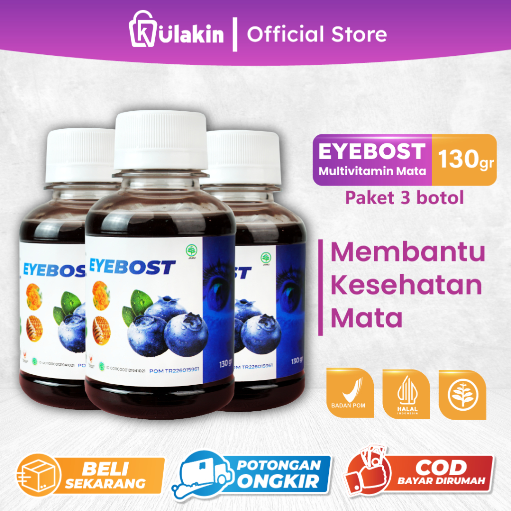 Jual EYEBOST Paket 3 Botol Multivitamin Mata Membantu Mengurangi Mata ...