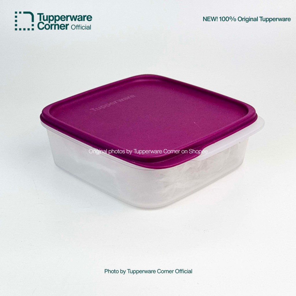 Jual Tupperware Smart Saver Square 1L Clear Tutup Ungu Baret Tipis ...