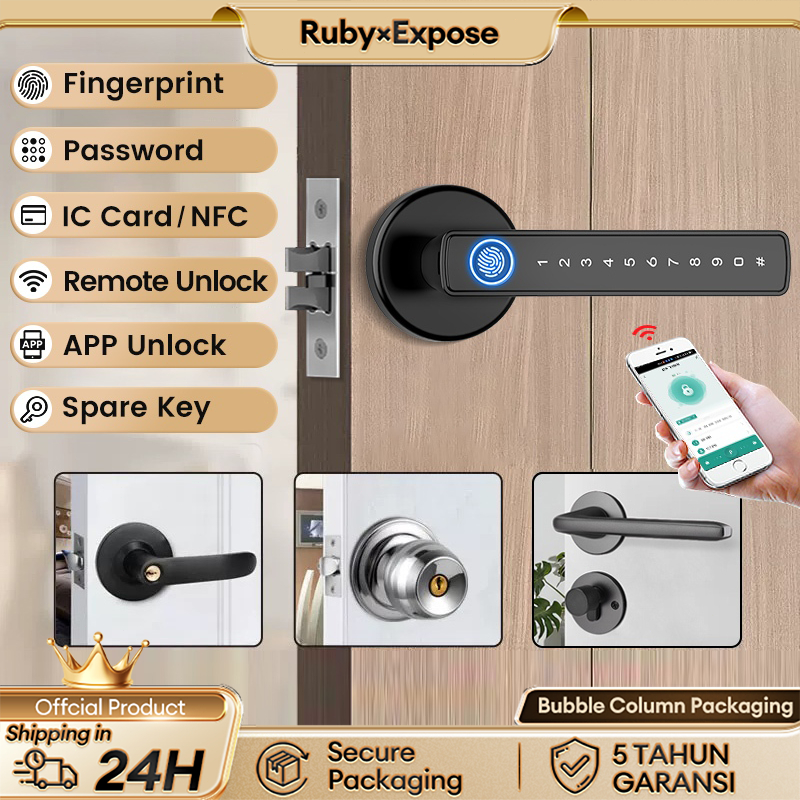 Jual Smart Door Lock Kunci Pintu Rumah Digital Smart Lock Fingerprint/Password Aplikasi Jarak ...