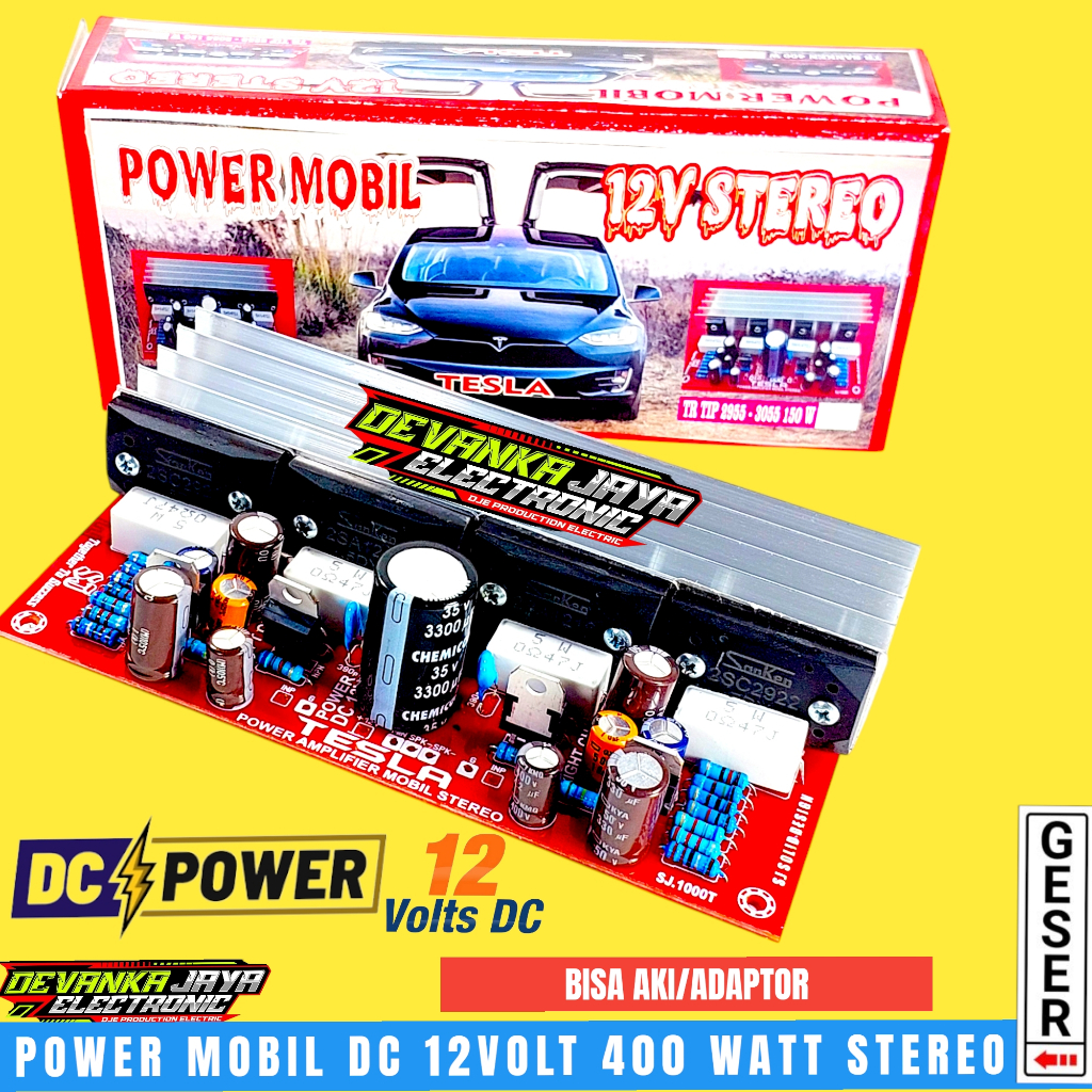 Jual Kit Power Amplifier Mobil DC 12VOLT Stereo 400watt Final Sanken ...