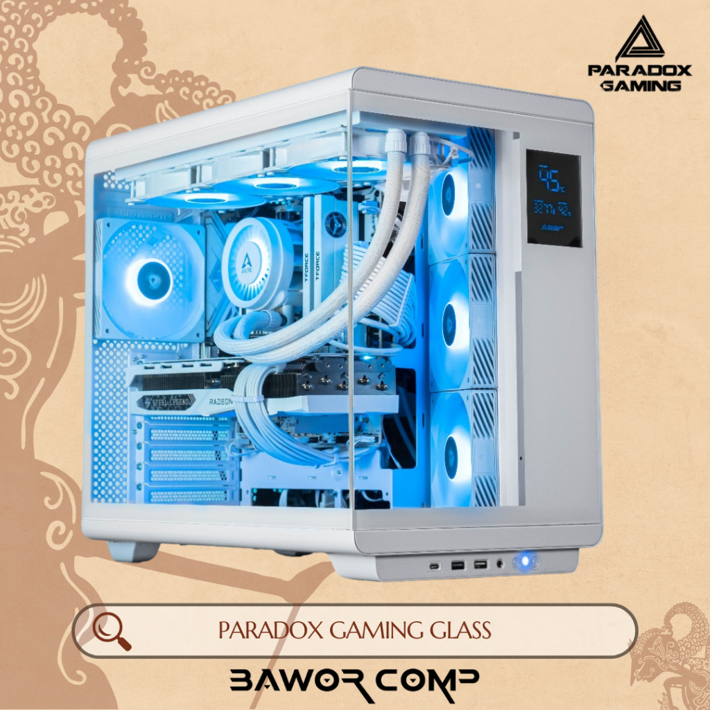 Jual Paradox Gaming Glass White Free 1 Fan ARGB LED Digital CPU ...