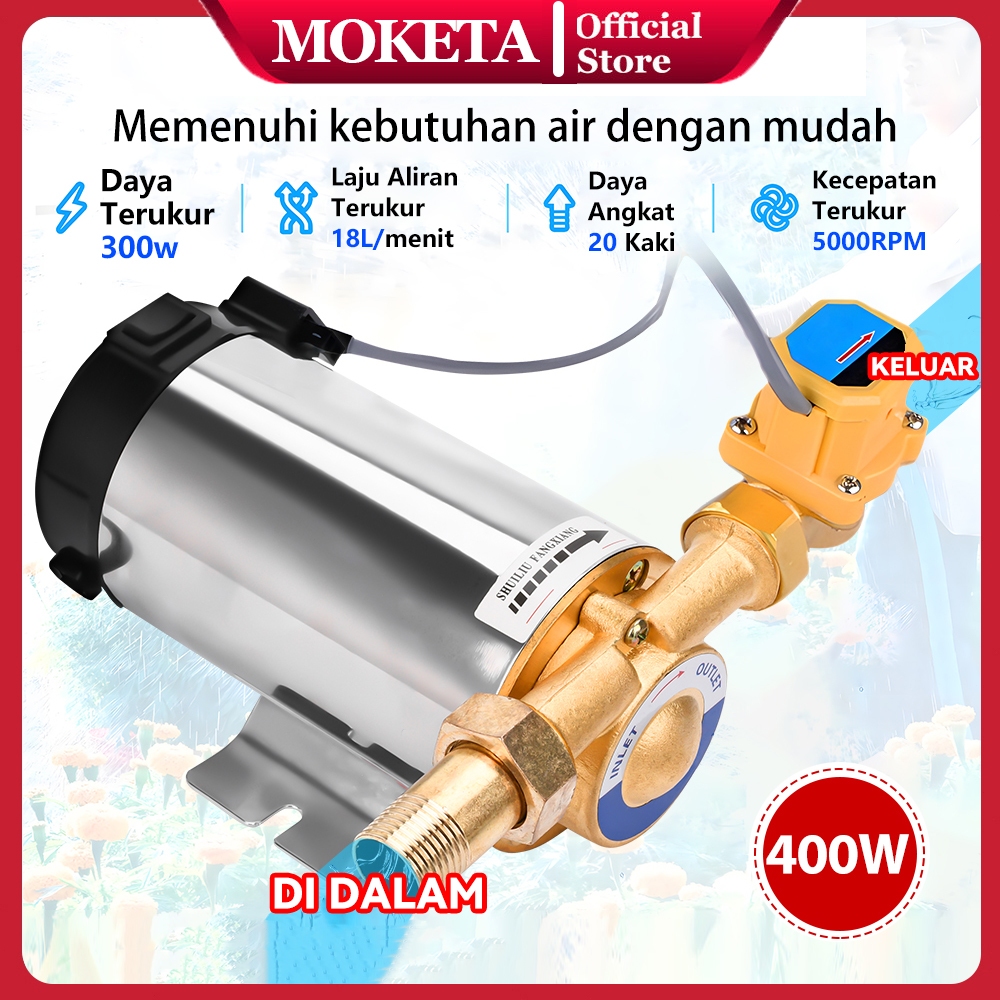 Jual Moketa 220V Pompa Pendorong 300W/400W Otomatis Tekanan Air Booster Pump Mesin Heater ...