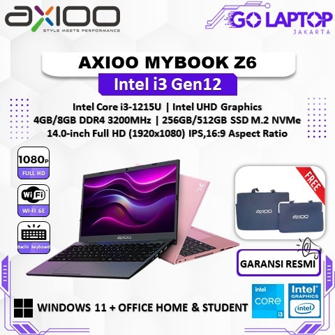 Jual Axioo Mybook Z6 Intel Core i3-1215U 8GB 512GB SSD 14.0-inch Full HD IPS Windows 10 Home ...