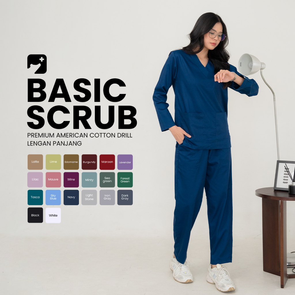 Jual AERA MEDIKA - BASIC SCRUB Lengan Panjang / BAJU JAGA / BAJU OK ...