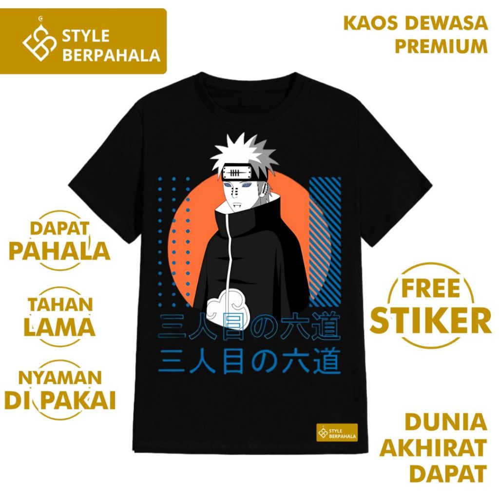 Jual BAJU KAOS PAIN AKATSUKI NARUTO SHIPPUDEN PREMIUM ORIGINAL Kaos ...